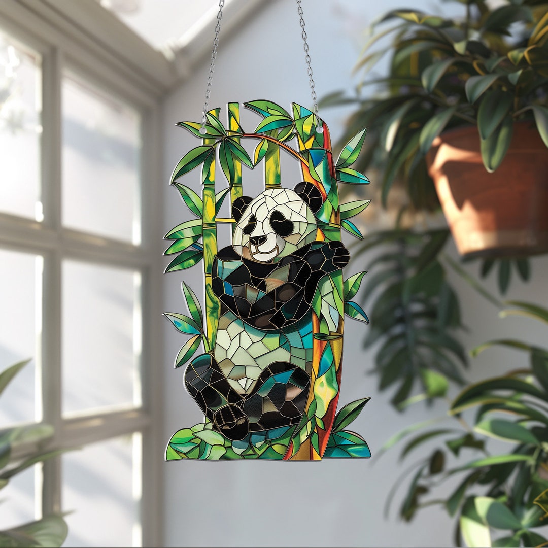 Panda Acrylic Window Hanging 2d,panda Window Decor Home,wall Art ...