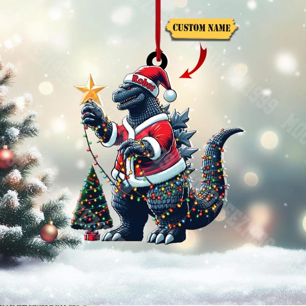 Godzilla Christmas - Etsy