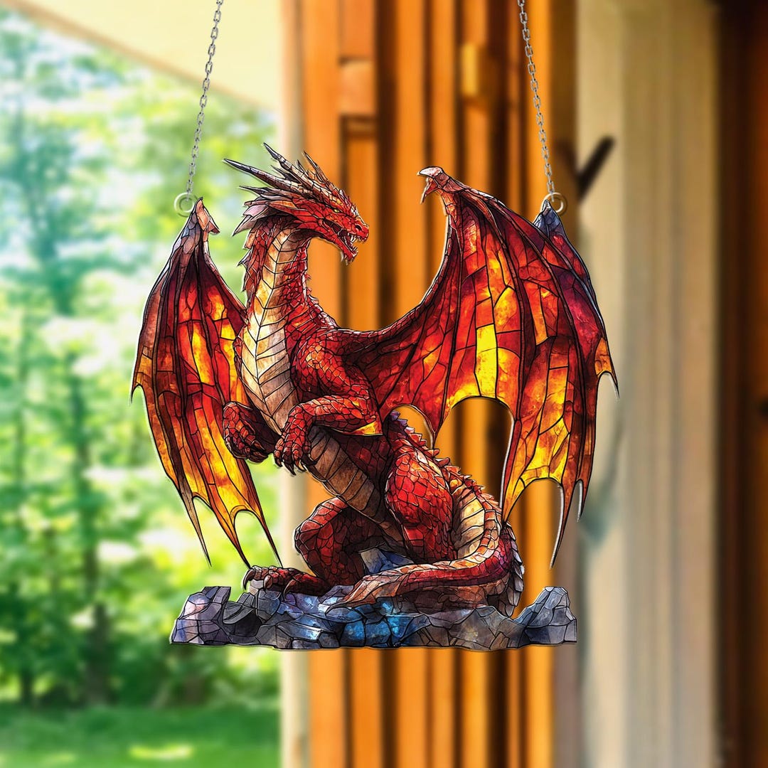 Dragon Acrylic Suncatcher Mystery Dragon Window Hanging, Decor Gift ...