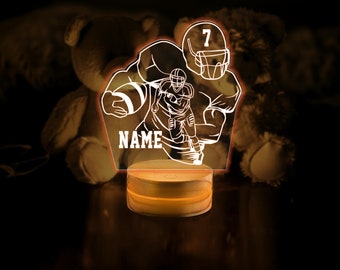 Football Player LED Gift, LED Night Light Room Decor, Personalized ...