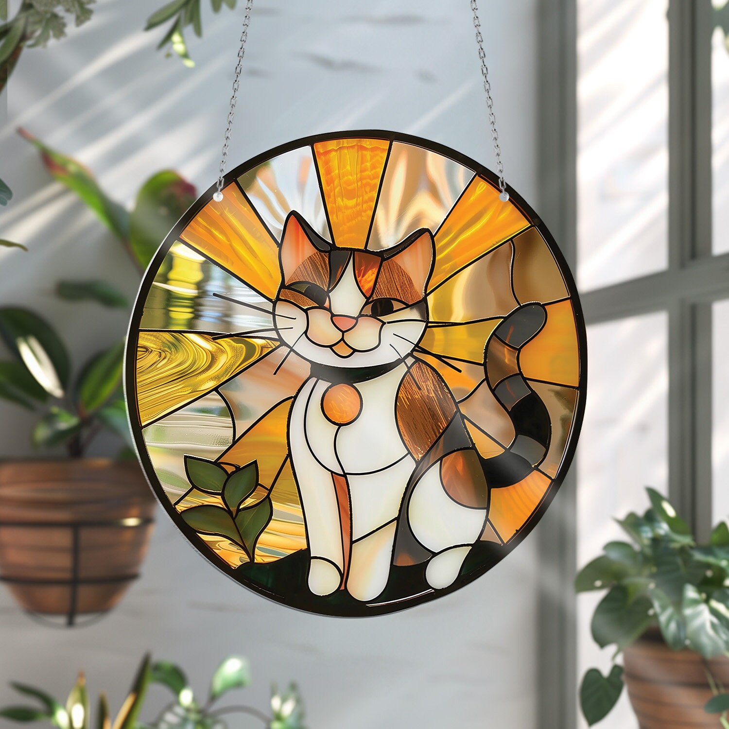 Cat Acrylic Window Hanging , Cat Acrylic Inspired Art, Cat Window ...