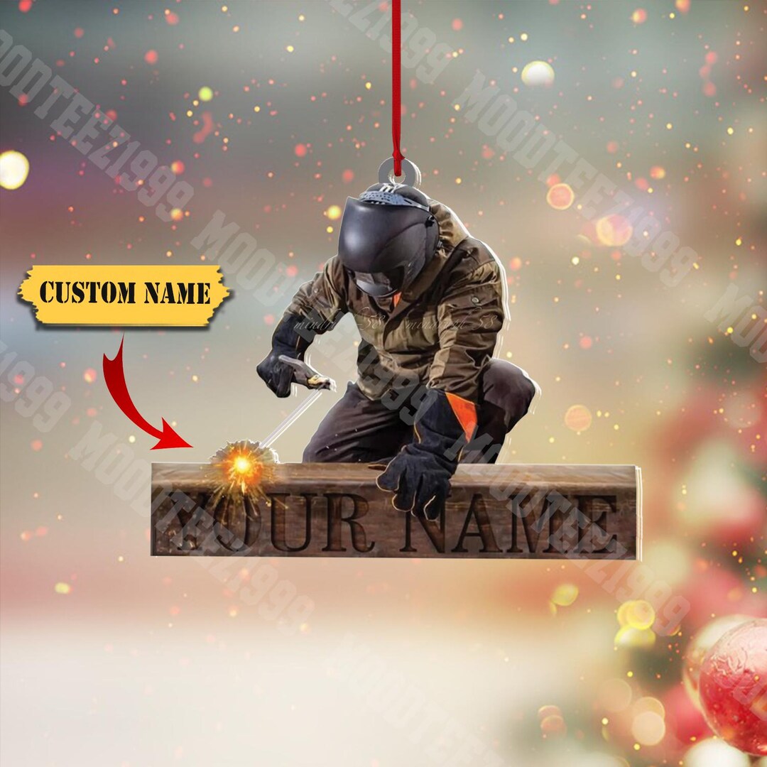 Custom Name Welder Ornaments, Personalized Welding Ornament, Welder ...