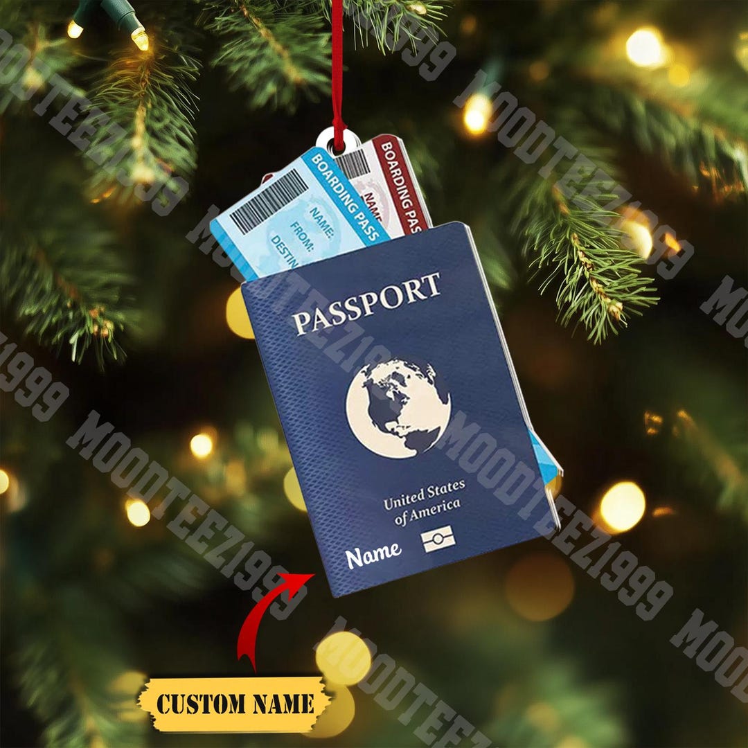 Custom Passport Christmas Ornament: Travel Adventure Gift - Etsy