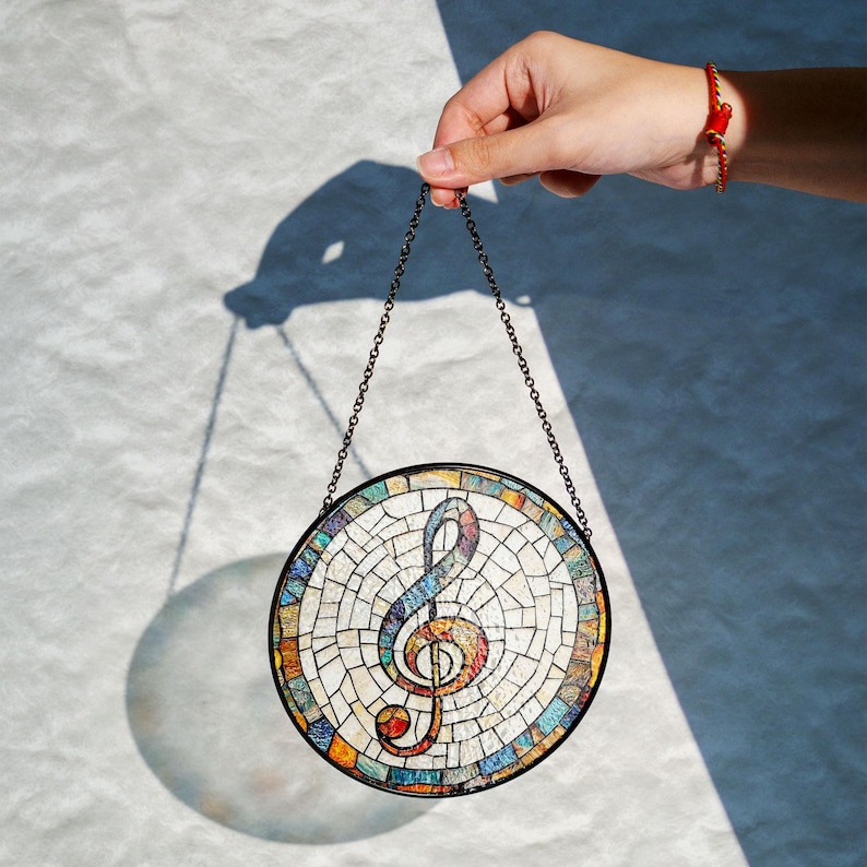 Musical Stained Glass Suncatcher: Music Decor Gift - Etsy