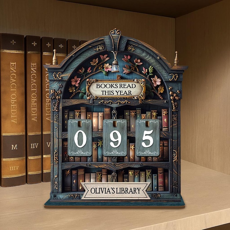 Personalized Books Read This Year Tracker, Custom Number Library Plaque ...