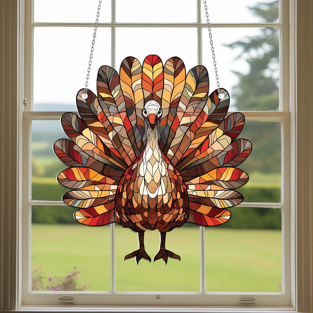 Thanksgiving Turkey Acrylic Window Hanging: Fall Decor - Etsy