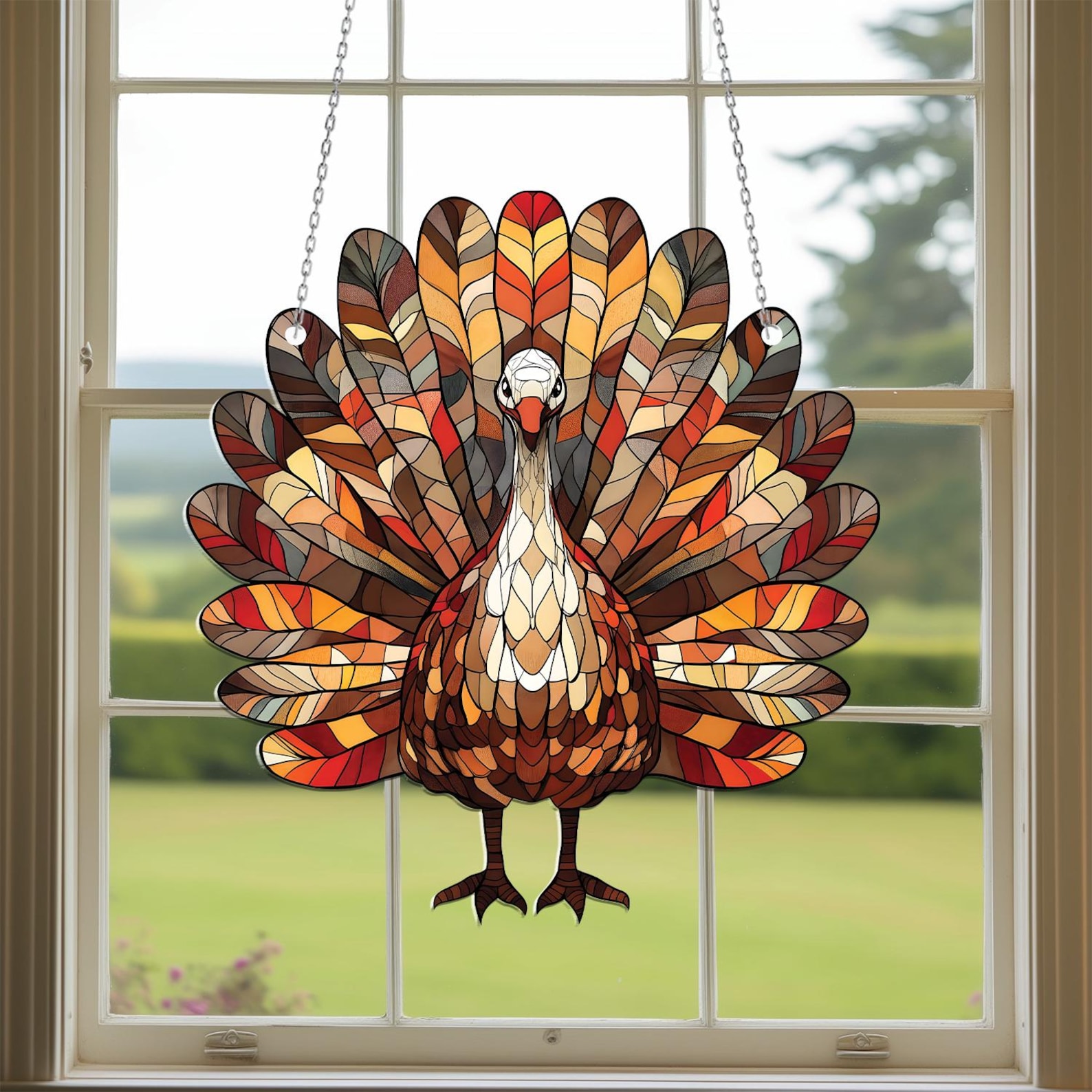 Thanksgiving Turkey Acrylic Window Hanging: Fall Decor - Etsy