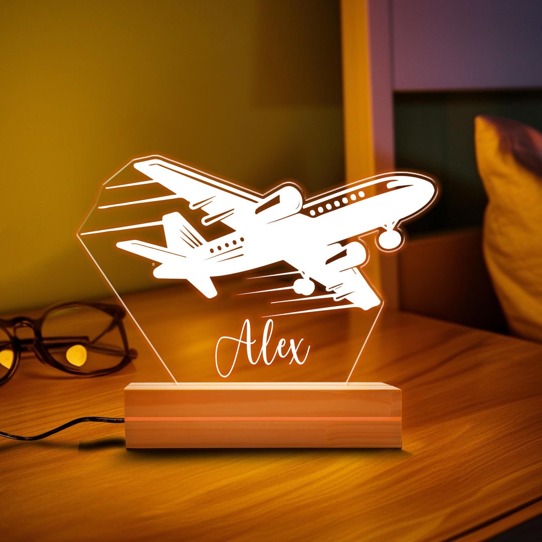 Plane Custom Name Night Light, Personalized Airplane Gift Ideas, Gift ...