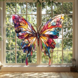 Butterfly Acrylic Window Hanging: Colorful Home Decor - Etsy