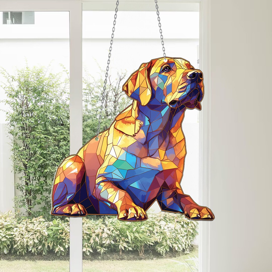 Labrador Retriever Dog Window Hanging 2D, Labrador Decorative Art Decor ...