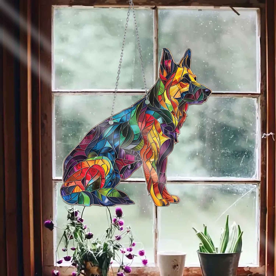 German Shepherd Window Hanging, German Shepherd Decorative Art, German ...