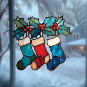 Acrylic Christmas Stocking Window Ornament: Festive Holiday Decor - Etsy