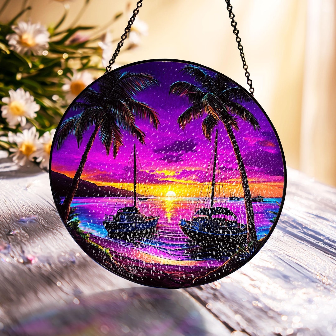 Aurora Borealis Stained GLASS, Northern Lights Suncatcher, Housewarming ...