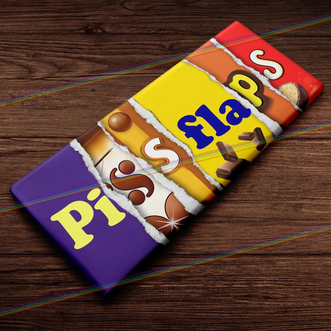PISS FLAPS Chocolate Bar Wrapper. Funny Rude Novelty Joke Gift ...