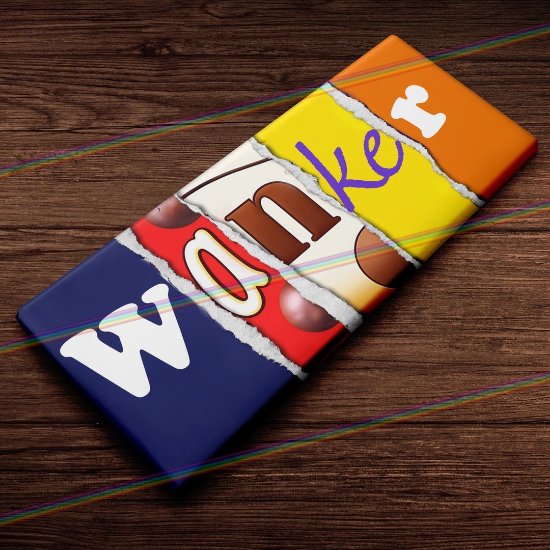 WANKER Chocolate Bar Wrapper. Funny Rude Novelty Joke Gift. Christmas ...