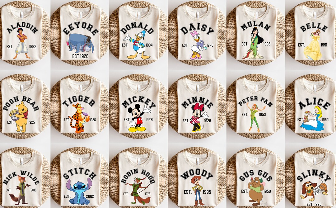 Disney Full Characters Shirt, Disney Character Shirt, Vintage Disney ...