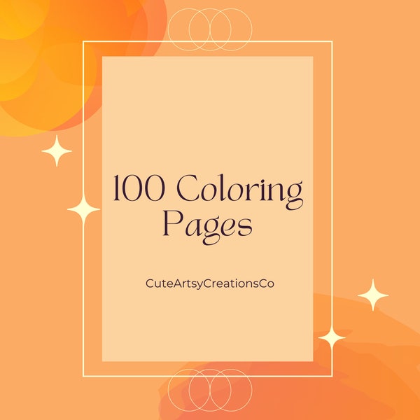 100 Coloring Pages - Etsy UK