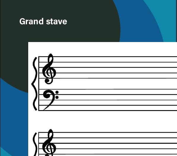 Printable Sheet Music | A4 | Blank Music Stave | Blank Bass Stave ...