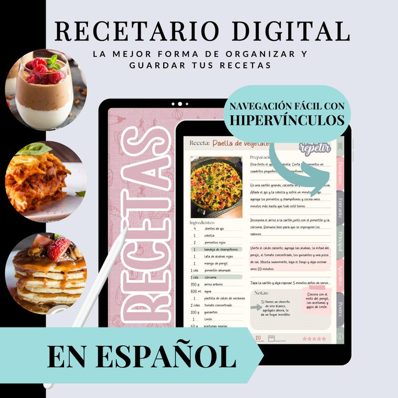 Custom Recipe Book Spanish - Etsy