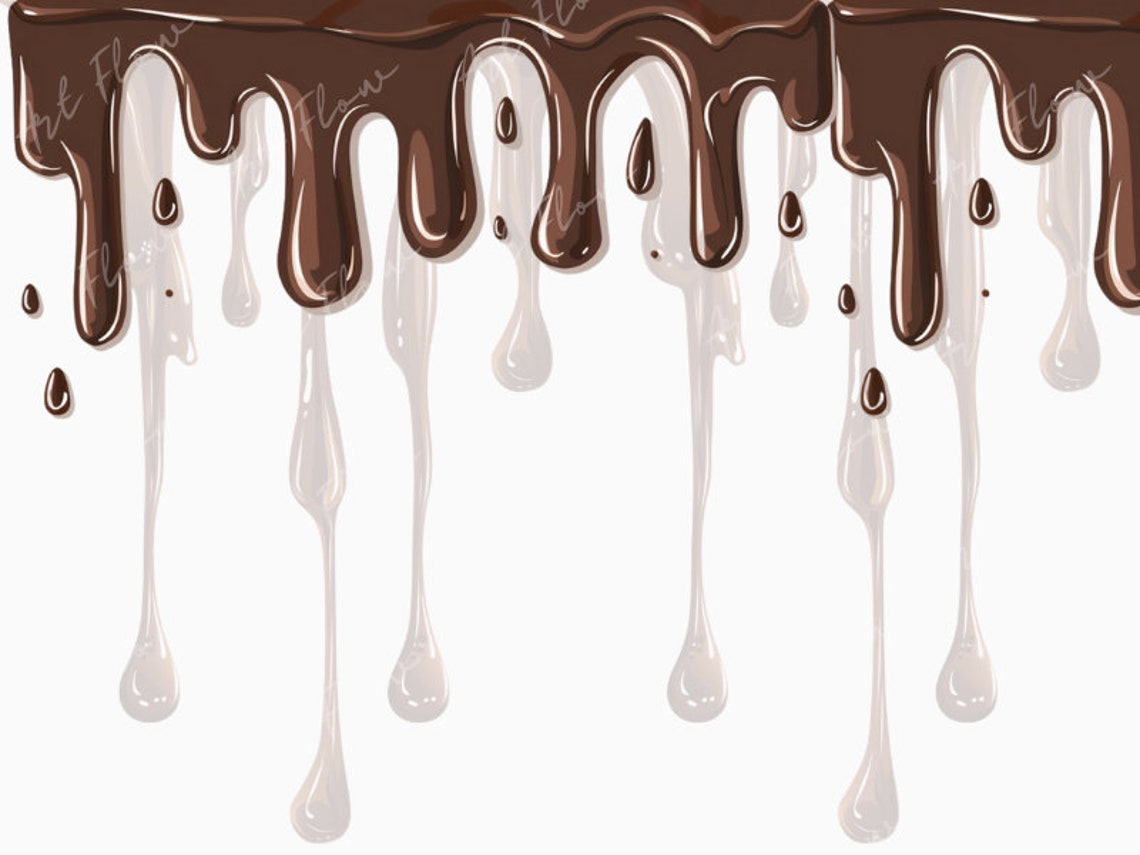 Chocolate Drips Clipart, 56 PNG Watercolor Cake Drips Illustration ...