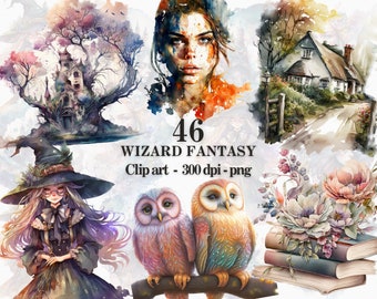 Enchanted Fairy Houses Clipart, 20 PNG Bundle, Magic Woodland Clipart ...