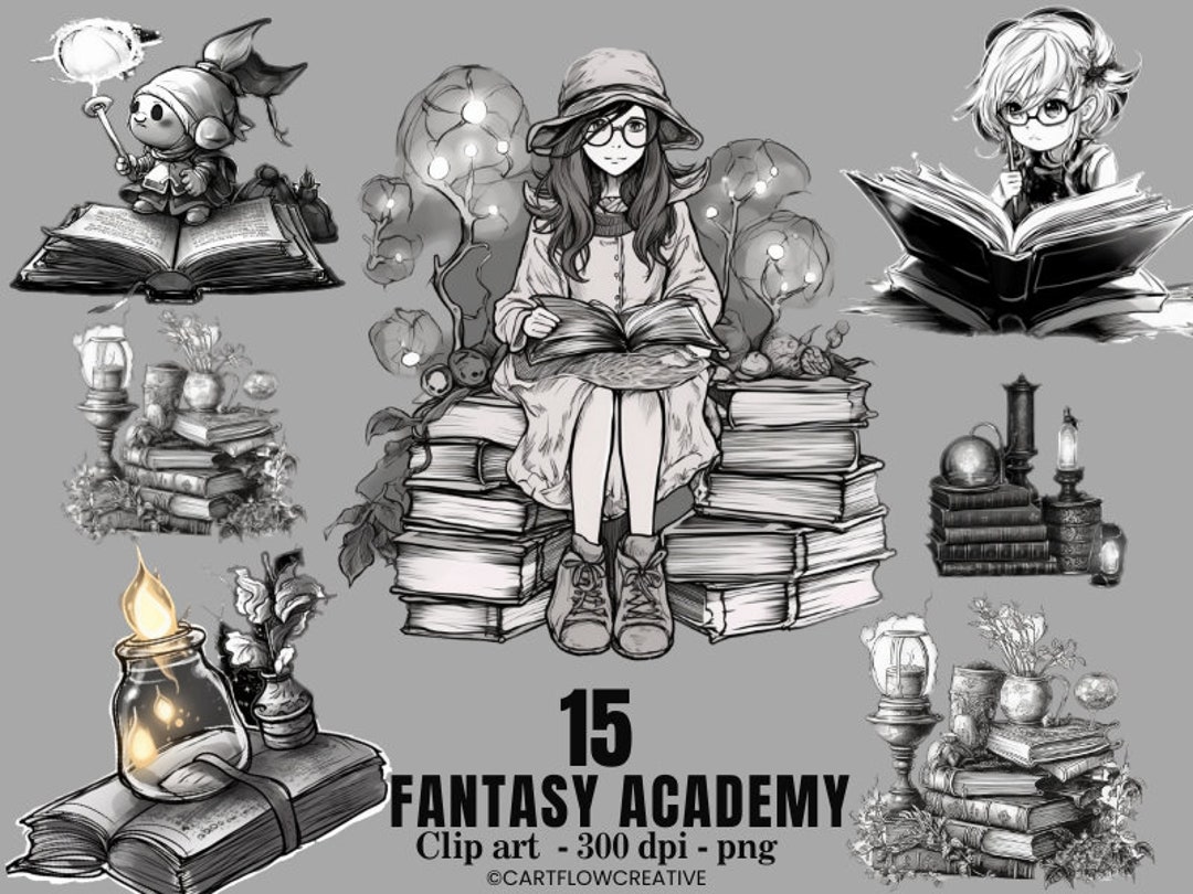 15 PNG Fantasy Books Clipart, Open Book Clip Art, Book Bundle PNG ...