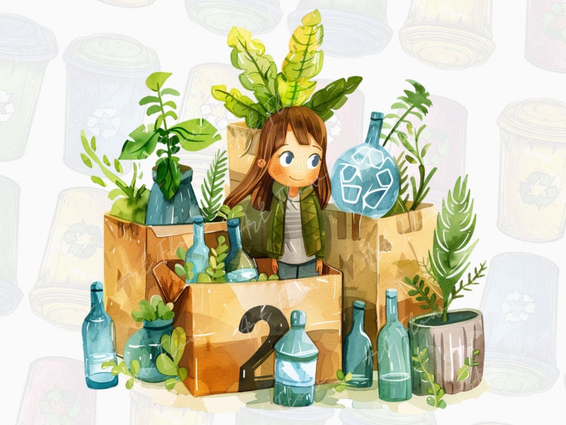 Recycling Clip Art, Earth Day Clipart, Eco Friendly Clipart, Compost ...