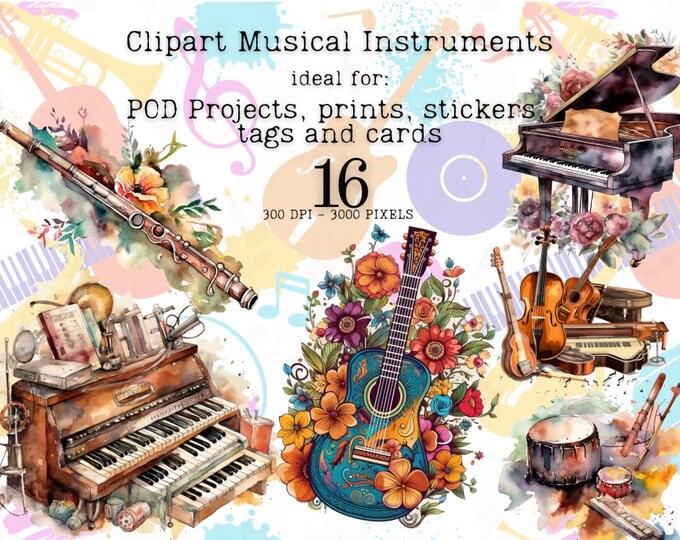 Musical Band Instruments Graphics Sheet, Antique Catalog Art Paper ...