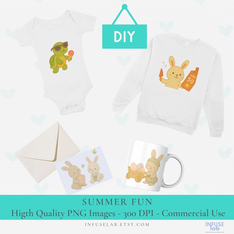 Summer Beach Party Cute Animals Clipart, Pool Party Clip Art ...