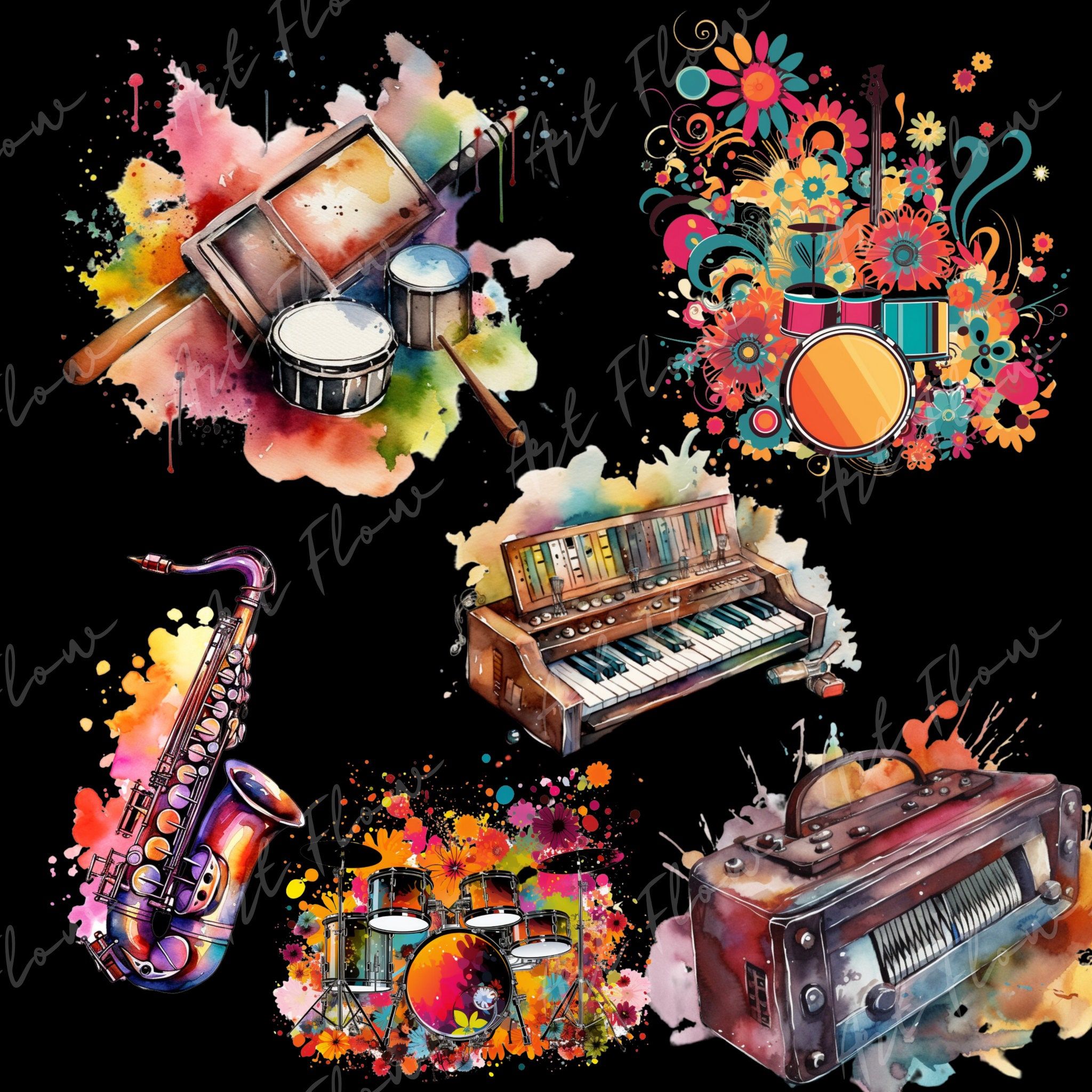 Musical Instruments Clipart Bundle, Trumpet Clipart, Musical Clipart ...