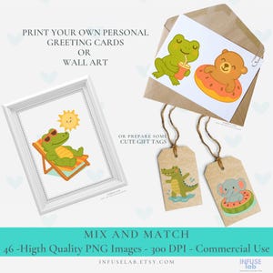 Summer Beach Party Cute Animals Clipart, Pool Party Clip Art ...