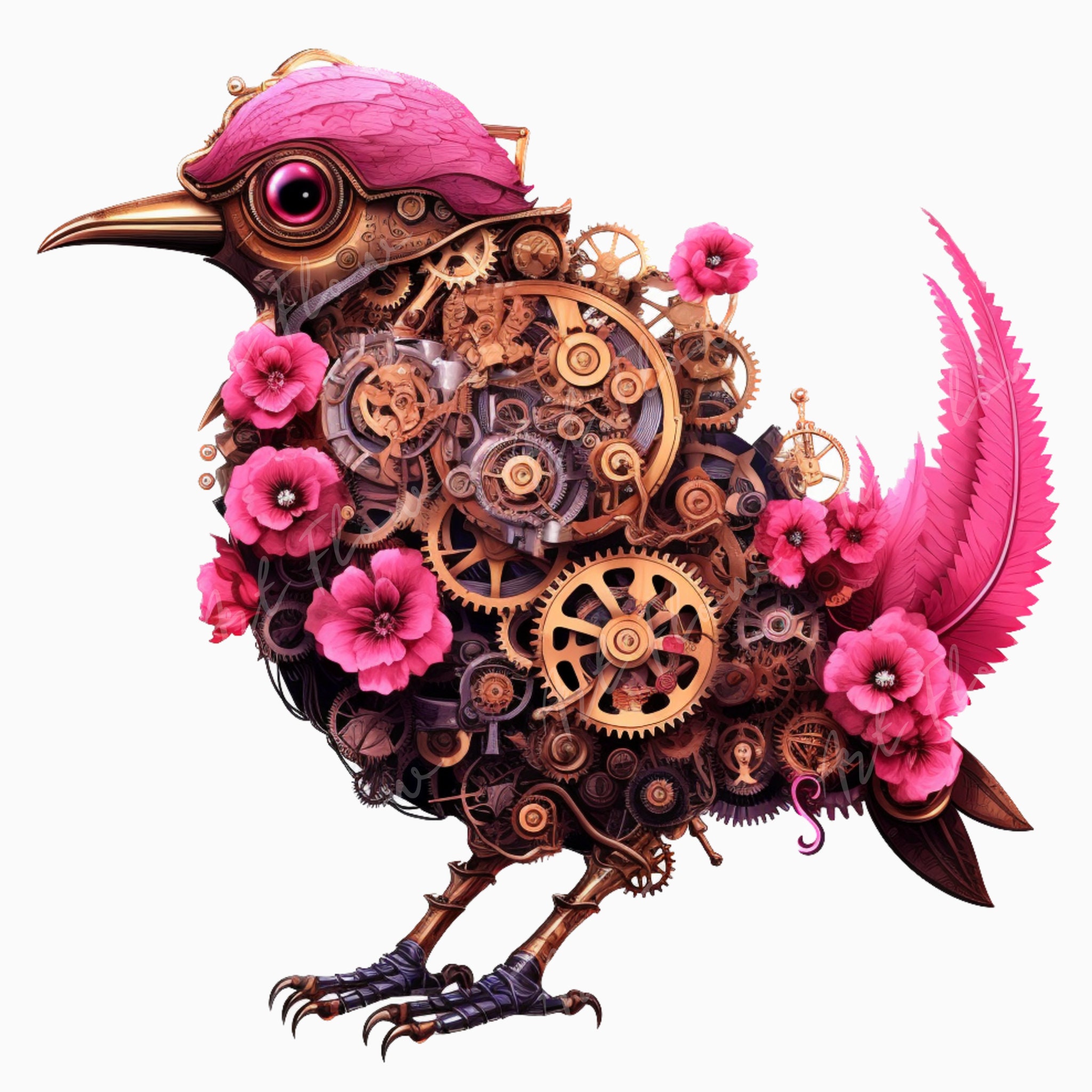 Steampunk Birds Clipart Bundle, Ephemera Birds, Mechanical Birds ...