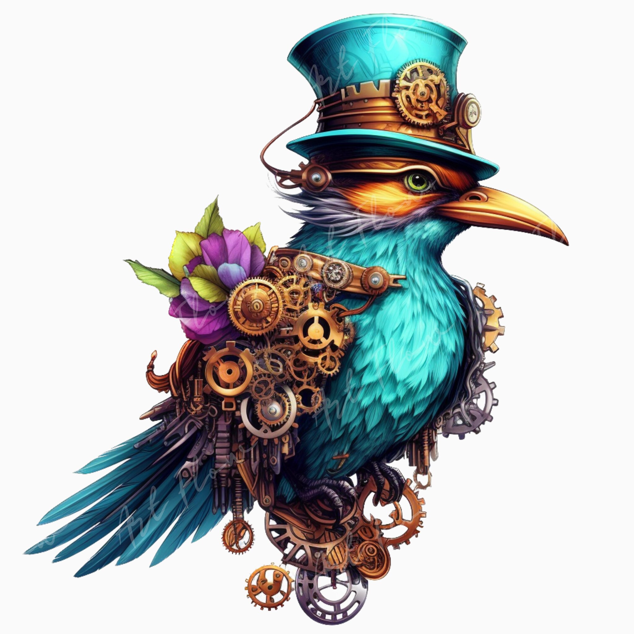 Steampunk Birds Clipart Bundle, Ephemera Birds, Mechanical Birds ...