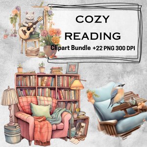 Reading Png, Books Clipart, Cozy Reading, Vinatge Book Clipart ...