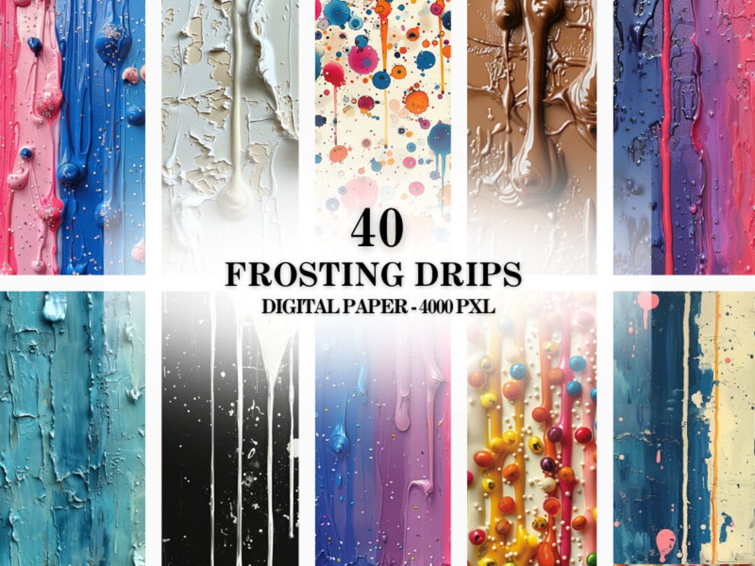 Dripping Colors Digital Paper Png, Chocolate and Strawberry Sprinkles ...