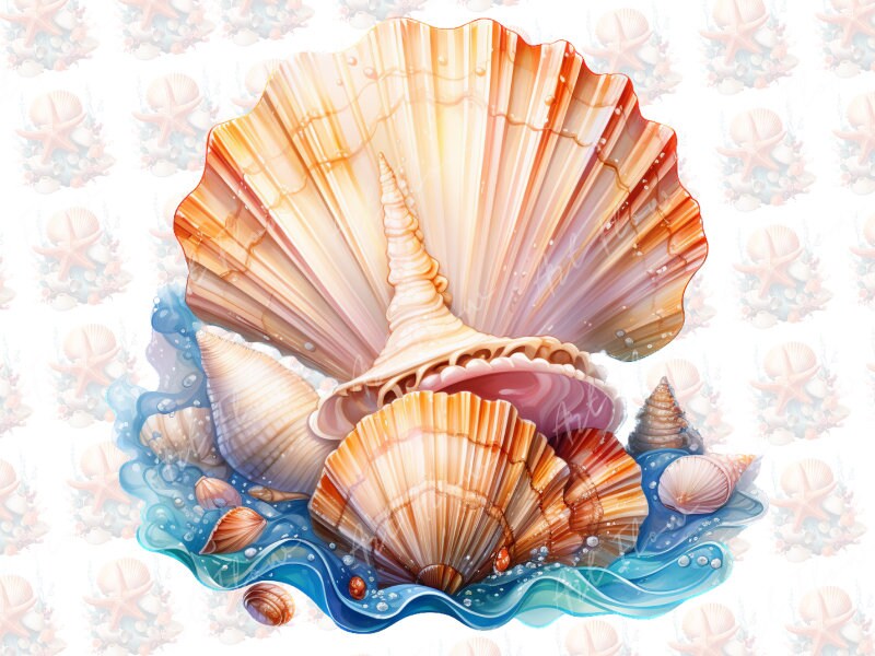 Mermaid Watercolor Clipart, Shell Clipart, Magical Png, Mermaid Quotes ...