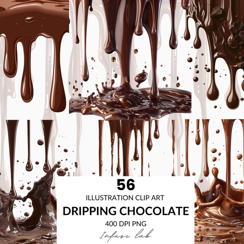 Chocolate Dripping Png Set, Chocolate Drops Border Clipart, Candy ...