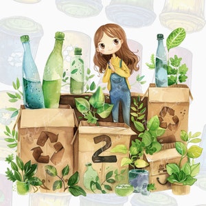 Recycling Clip Art, Earth Day Clipart, Eco Friendly Clipart, Compost ...