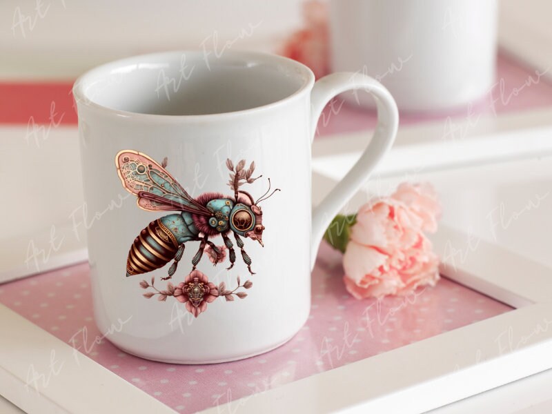 Watercolor Bee Clipart, Bumble Bee Clipart, Floral Bee Watercolor Clip ...