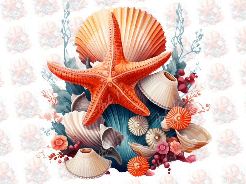 Mermaid Watercolor Clipart, Shell Clipart, Magical Png, Mermaid Quotes ...