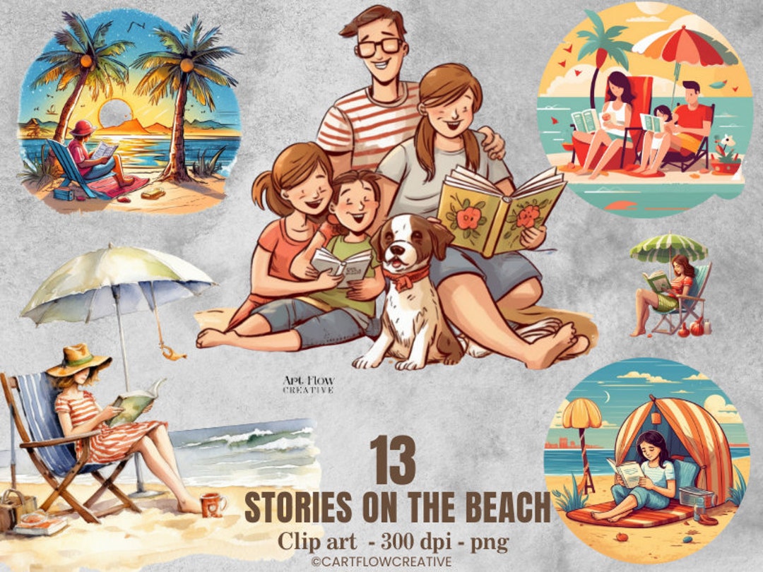 Reading Beach Clipart, Summer Reading Clipart, L Love Books Clipart ...