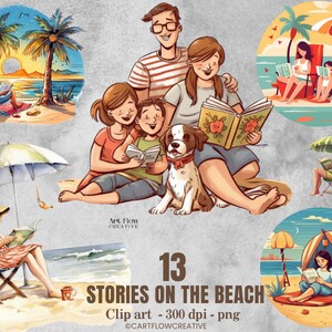 Reading Beach Clipart, Summer Reading Clipart, L Love Books Clipart ...