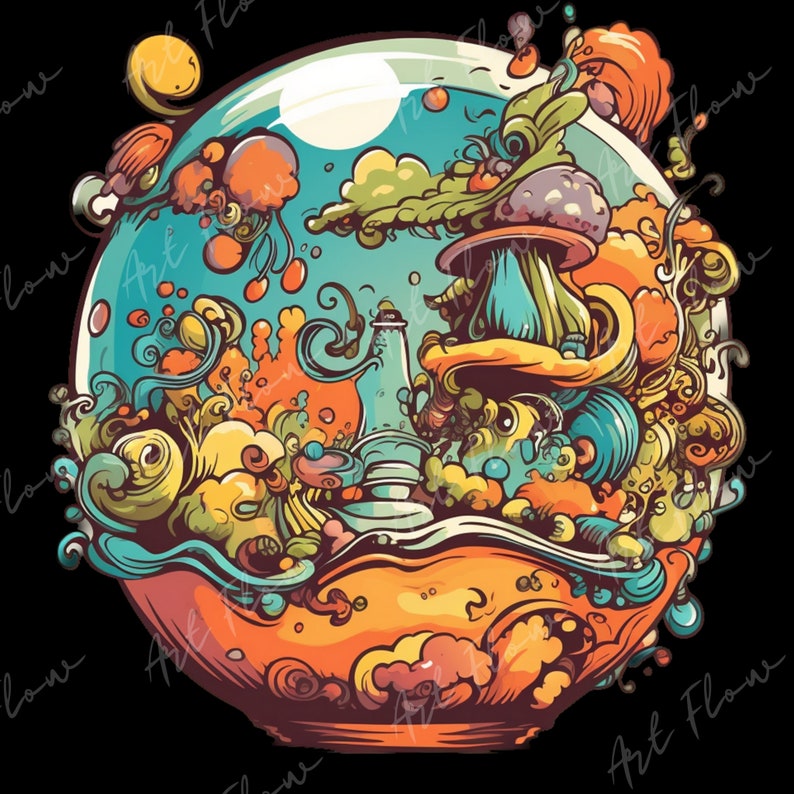 Psychedelic Clipart Bundle, Magic Mushrooms, Psychedelic Mushrooms ...