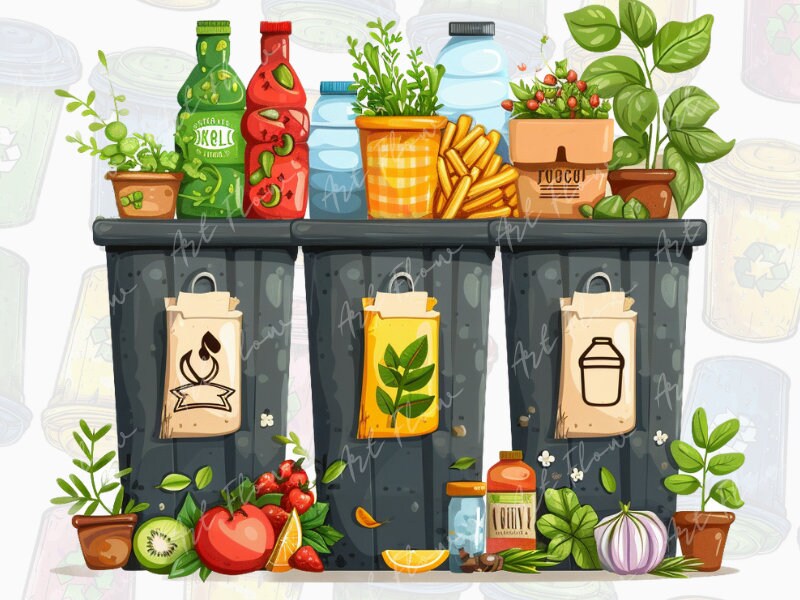 Recycling Clip Art, Earth Day Clipart, Eco Friendly Clipart, Compost ...