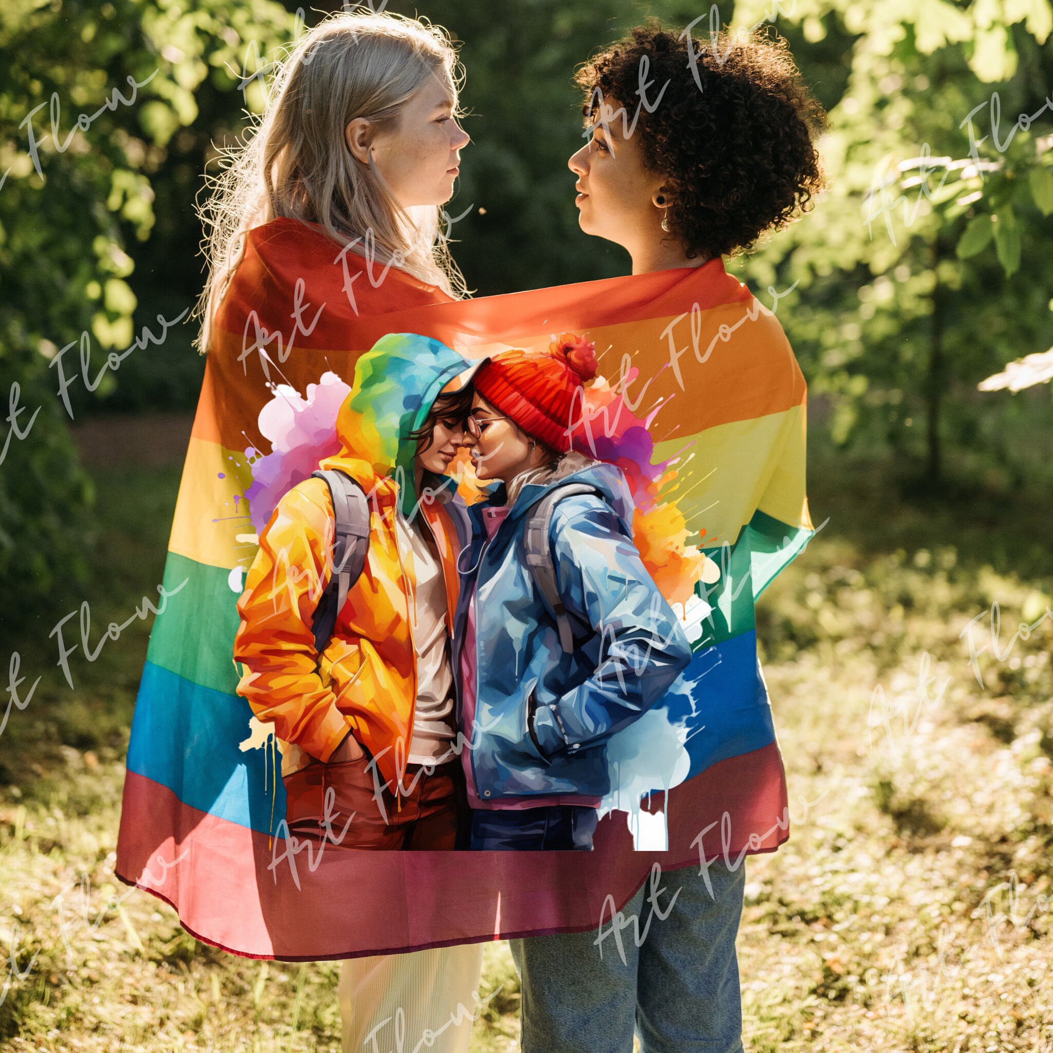 26 PNG Watercolor LGBTQ Pride Clipart Bundle, LGBT Pride Month Files ...