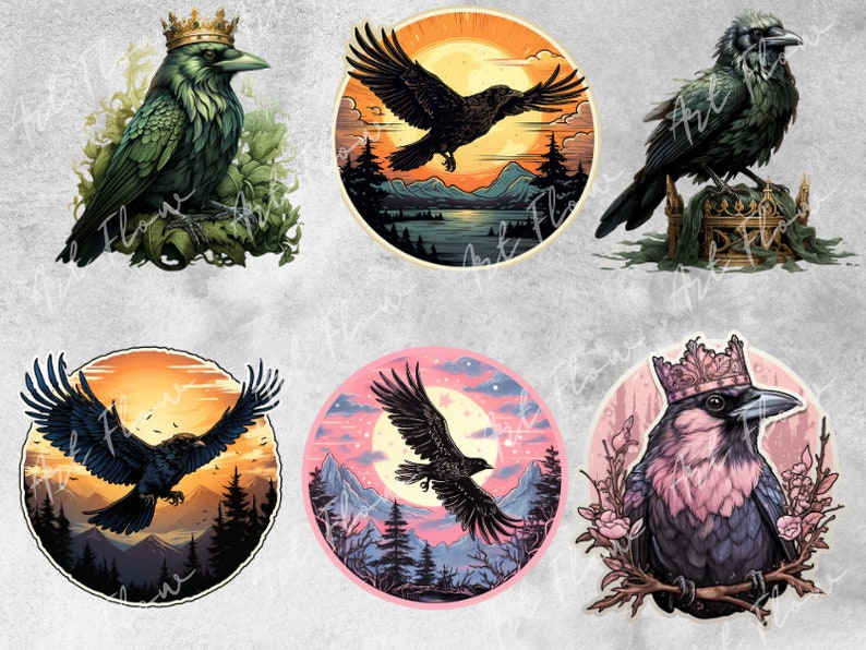 Crowned Birds Clipart, Vintage Antique Bird Clipart Graphics, Princess ...