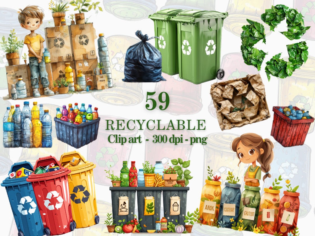 Recycling Clip Art, Earth Day Clipart, Eco Friendly Clipart, Compost ...
