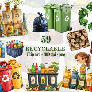 Recycling Clip Art, Earth Day Clipart, Eco Friendly Clipart, Compost ...