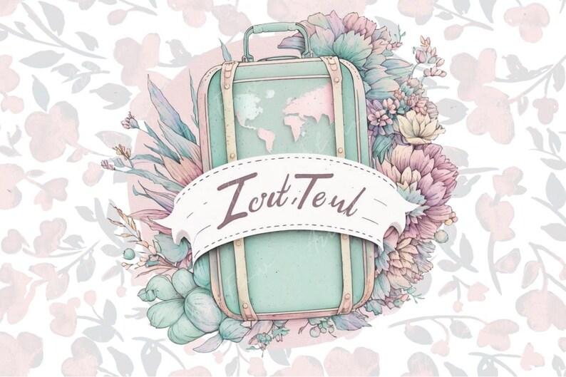 Watercolor Travel Clipart Set Vacation Holiday Graphics, Plane Suitcase ...