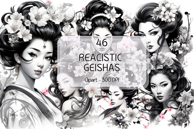 Geisha Realistic Clipart, Japanese Inspired, Geisha Png, Japanese Png ...